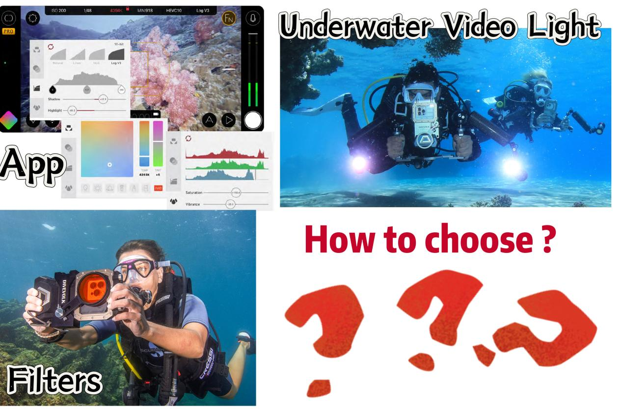 Fix Blue Dive Photos: Filters vs. Lights vs. Apps